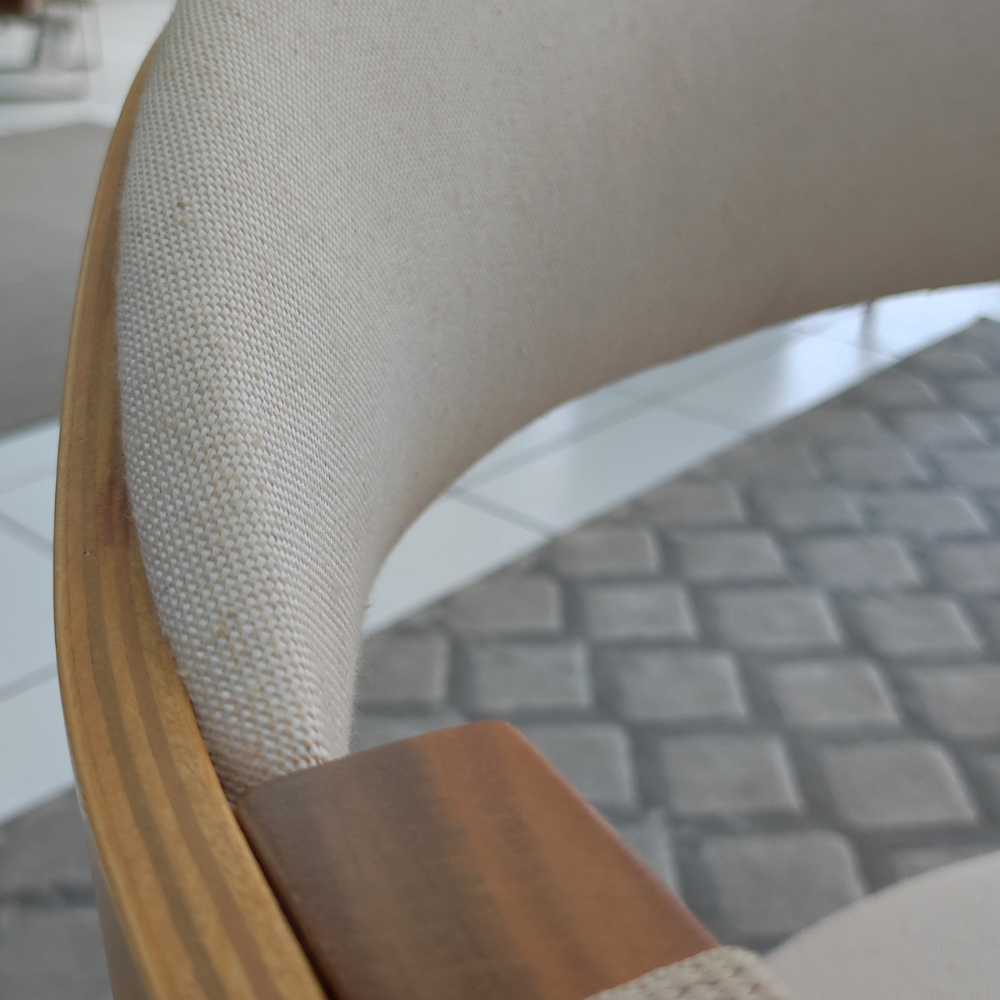 KIT 2un. Cadeira de Jantar Ponta de Mesa em Madeira Maciça Tais - Linho ...